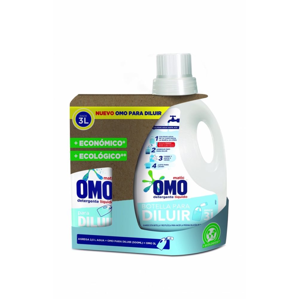 OMO PACK BOTELLA RECARGA 500ML + BOTELLA 3LITROS - Lagos Distribuidores